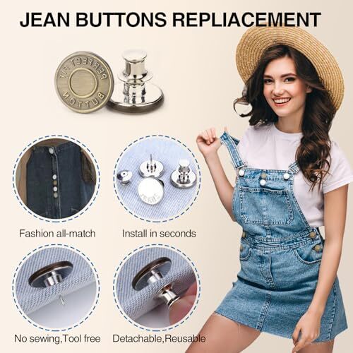 Button Pins - Adjustable Metal Pants Button Tightener, Adjustable ...