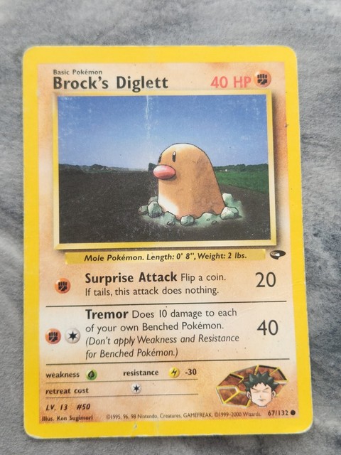 Pokémon TCG Brock's Diglett Gym Challenge 67 Regular 1st Edition Common ...