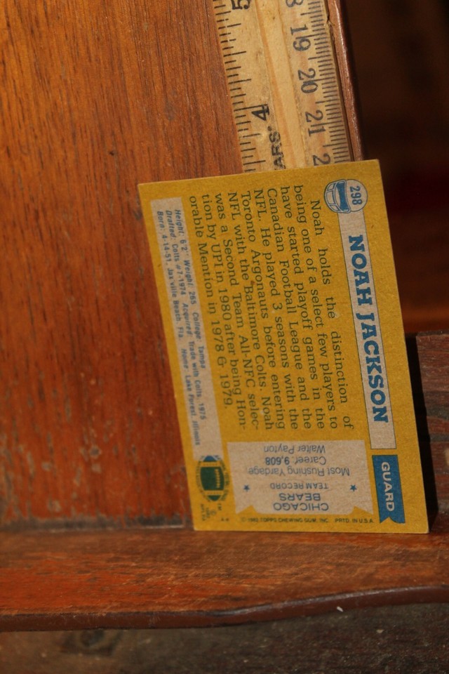 Vintage NFL Football Trading Card Topps 1982 Noah Jackson Bears | eBay