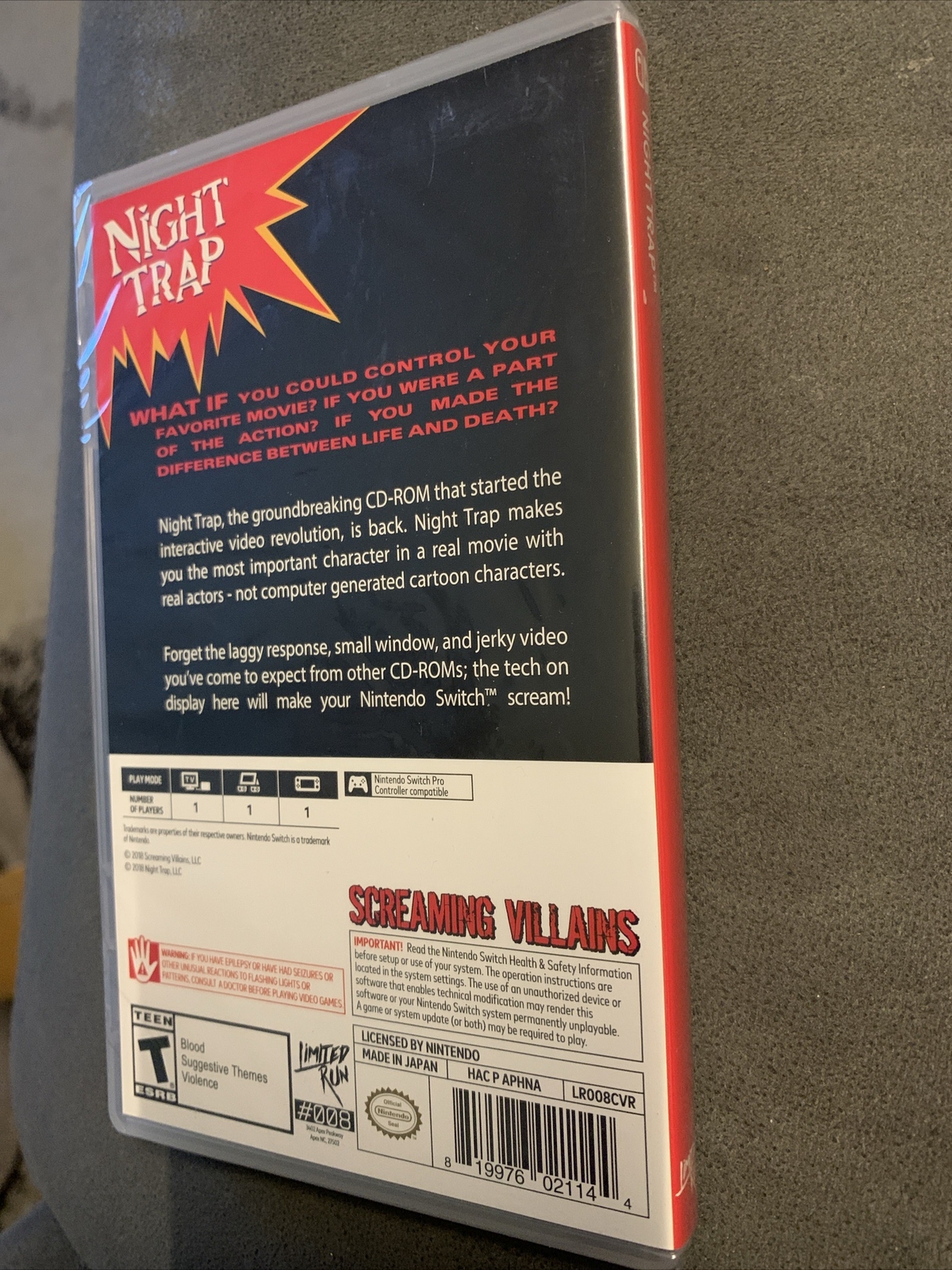 Night Trap 25th Anniversary Edition (Nintendo Switch, 2018) for sale ...