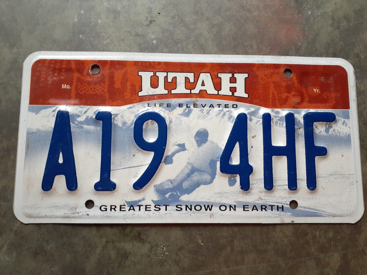2011 Utah License Plate "Greatest Snow on Earth" A19 4HF | eBay