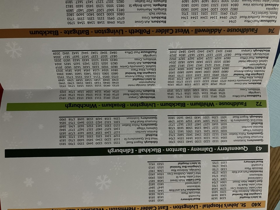 Lothian Country Buses Festive timetable booklet 2025/26 | eBay UK