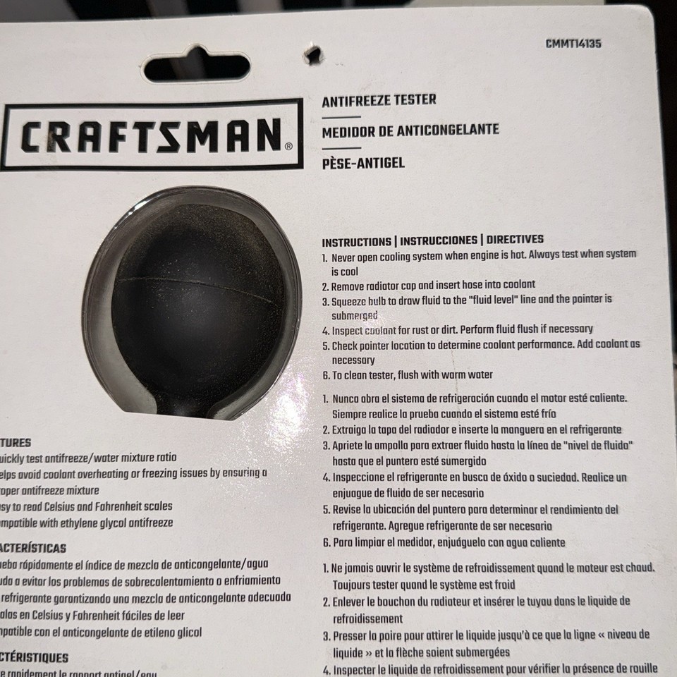 Craftsman Anti-Freeze & Coolant Tester for Radiator Water CMMT14135 ...