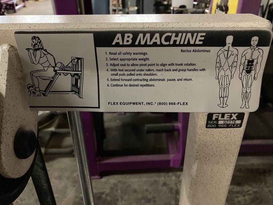 Flex Fitness Ab Machine Selectorized Gym Vintage Machine Commercial ...