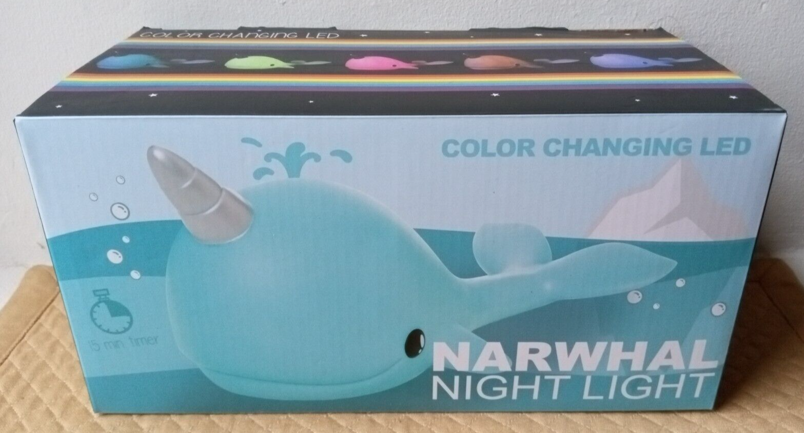 Blue NARWHAL Battery Powered NIGHT LIGHT - Color Changing LED - ISCREAM ...