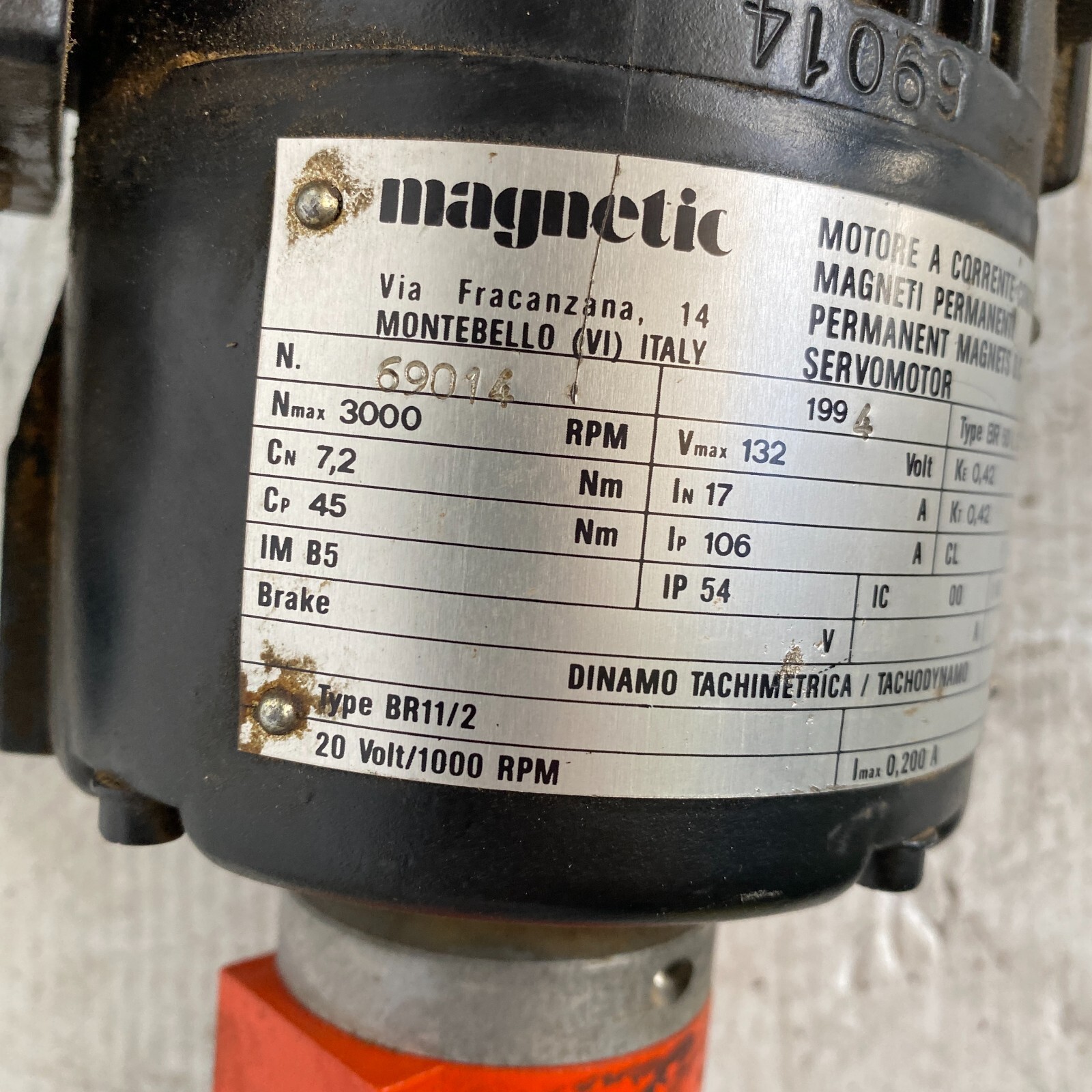 magnetic Servo DC Motor permanent magnet 3000rpm BR60 L 30/13 ex Biesse ...