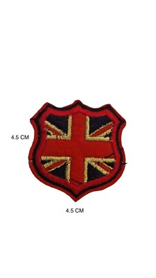 Union Jack Shield Badges Fabric Iron On Patches Transfers Embroidered ...
