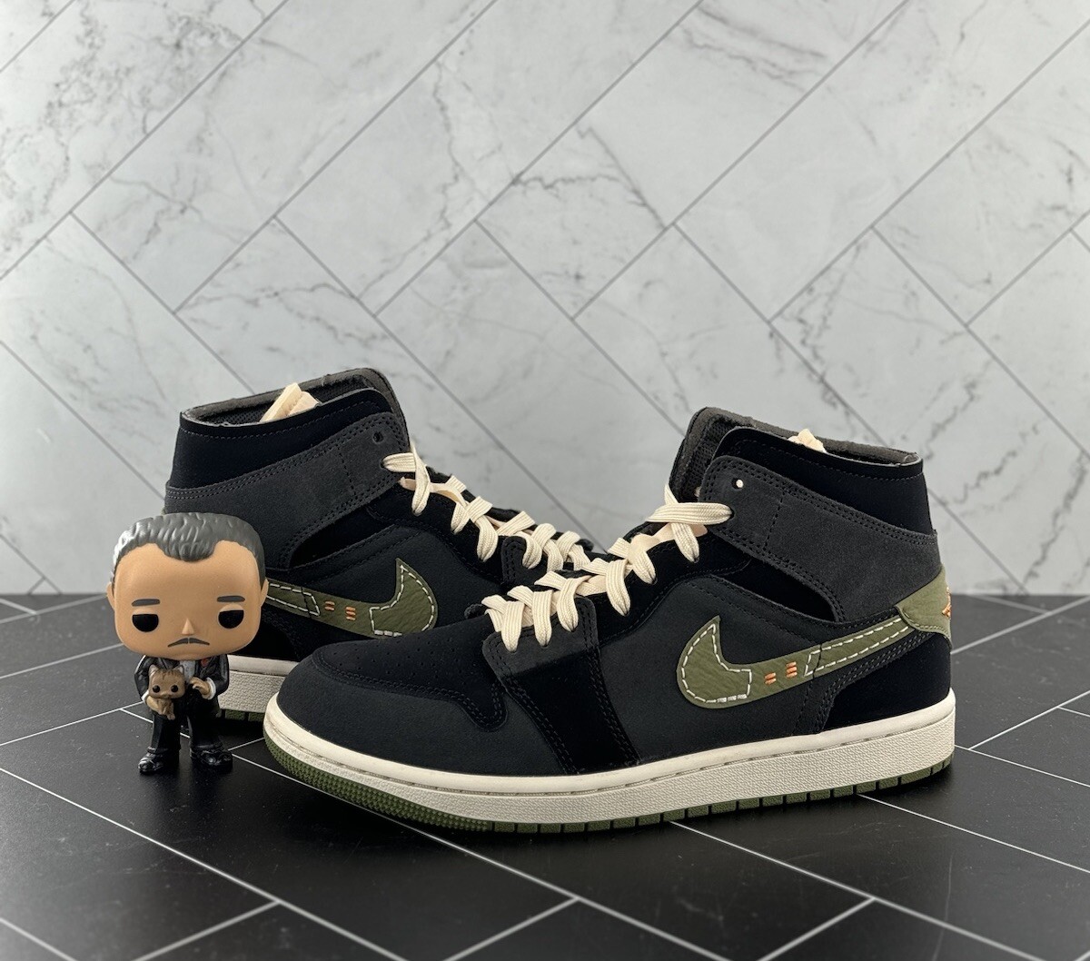 Nike Air Jordan 1 Craft Mid Anthracite Light Olive Me… - Gem
