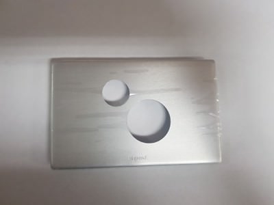 LEGRAND HPM ED BRUSHED ALUMINIUM SILVER PLATE SINGLE POWERPOINT GPO ...