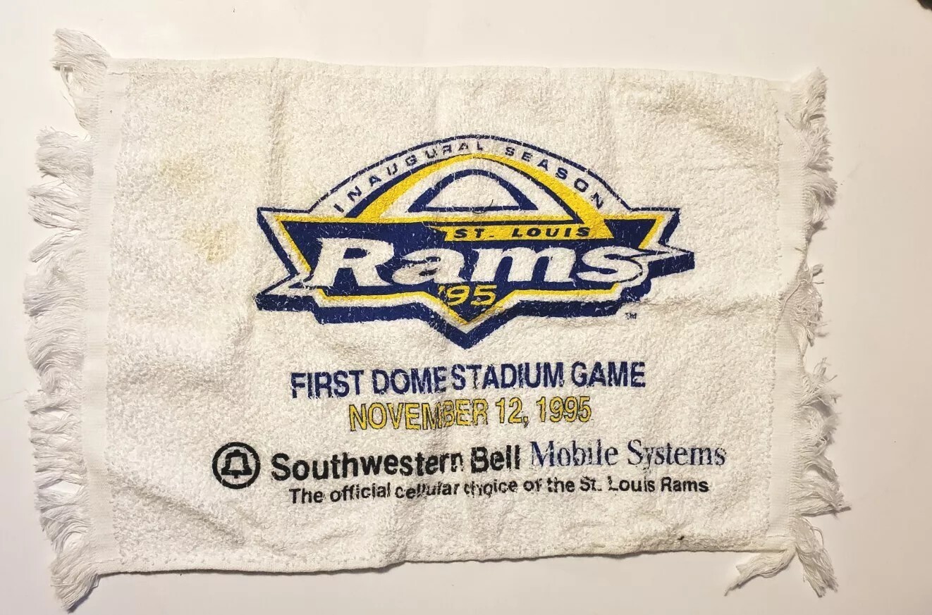 St Louis Rams Inaugural Season 1st Dome Stadium Game Rally Towel Nov 12 ...