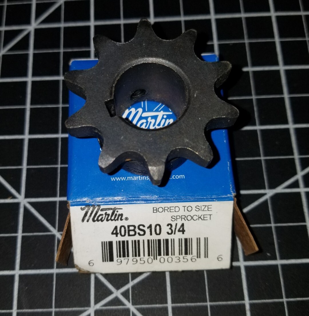 Martin 40BsmS10 Bored To Size Sprocket 10-Tooth #40 Chain Smooth 3/4 ...