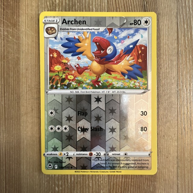 Pokémon TCG Archen Silver Tempest 146/195 Reverse Holo Uncommon for ...