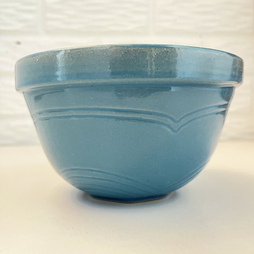 Vintage Blue Stoneware Mixing Bowl 6.25” Pottery Crock Cottage Core | eBay