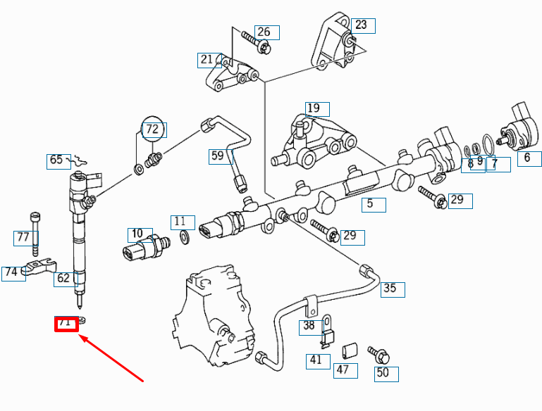 Mercedes-Benz SPRINTER W903 Fuel Injector Seal A6110170760 Genuine for ...