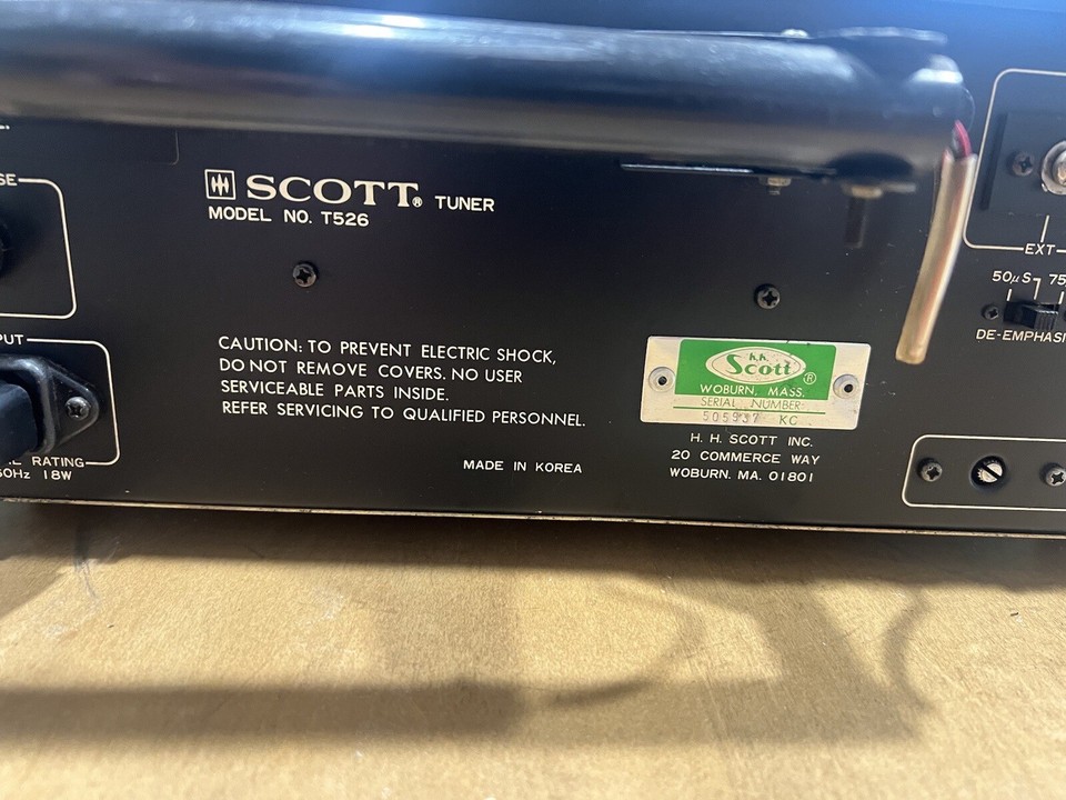 Vintage Scott Stereo AM/FM Tuner Model T526 Powers On-not Tested | eBay