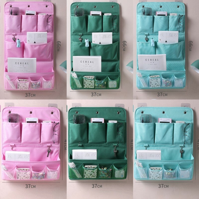 Oxford Fabric Solid Wall Door Hanging Storage Bag Sundries Dormitory ...