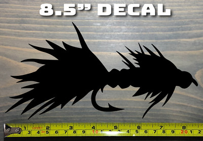 XL Fly Fishing Sticker Decal 8.5" Woolly Bugger Trout Mountains Musky ...