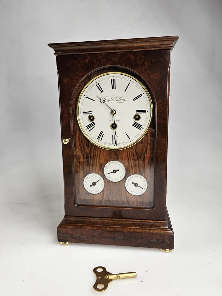 Knight & Gibbins Walnut Cased Calendar Clock Working Order | eBay