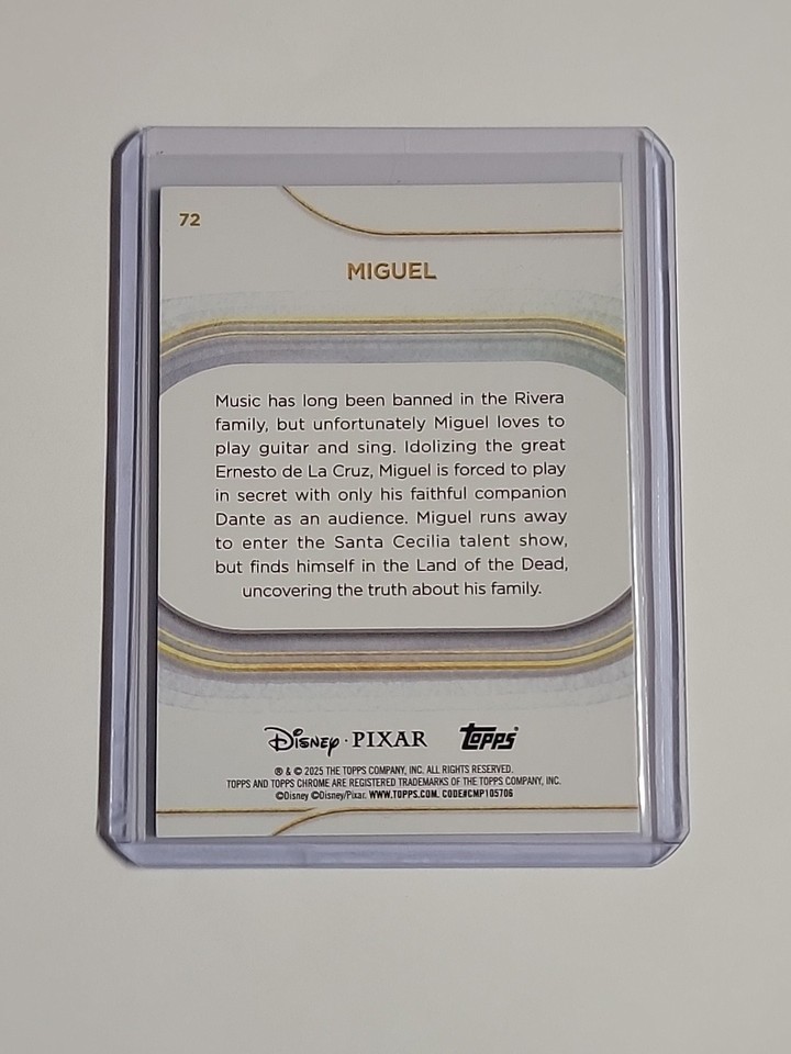 2025 Topps Chrome Disney Miguel Blue Diamond Refractor #118/150 ...