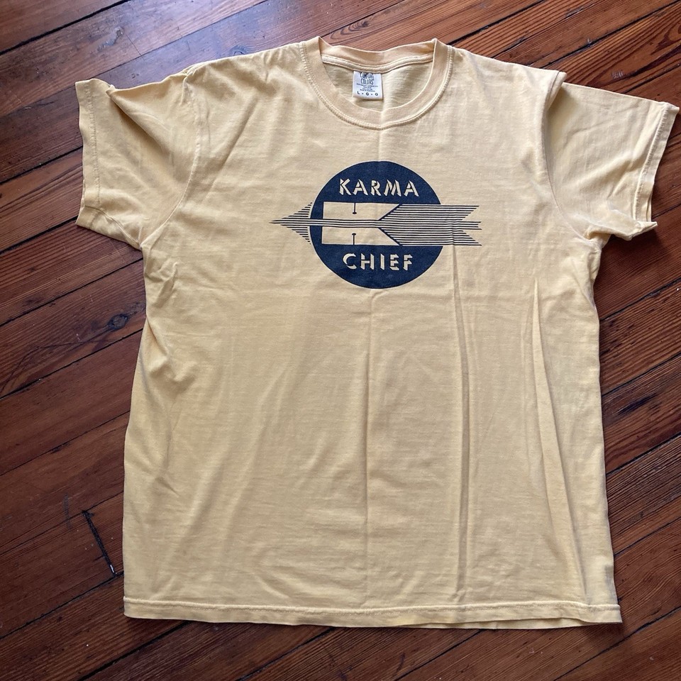 Karma Chief Record Label T-Shirt Yellow Cream Large Colemine Ohio Soul ...