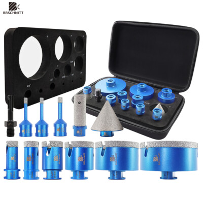 12pc Diamond Hole Saw Kit for Tile Porcelian Marble Drill Bit Set 5/8 ...