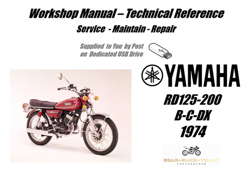 Yamaha RD125 RD200 RD 125 B-C-DX Service Repair Workshop Manual USB 1974 | eBay