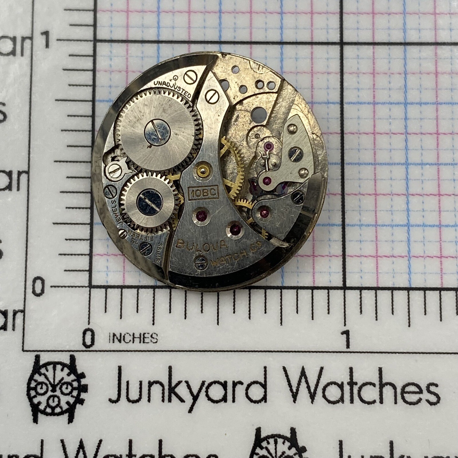 Vintage Bulova Watch Movement Repair Parts Spare 15 Jewels Watchmaker ...
