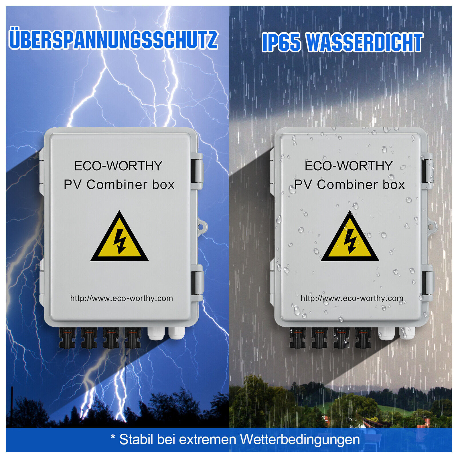 4 String Solar Combiner Box Solarpanel-Gitter Solar Anschlusskasten ...