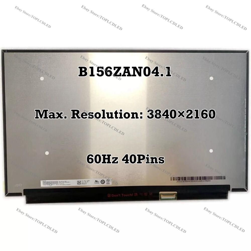 B156ZAN04.1 15.6" UHD 3840×2160 IPS 60Hz LCD Screen 4K EDP 40 Pin ...