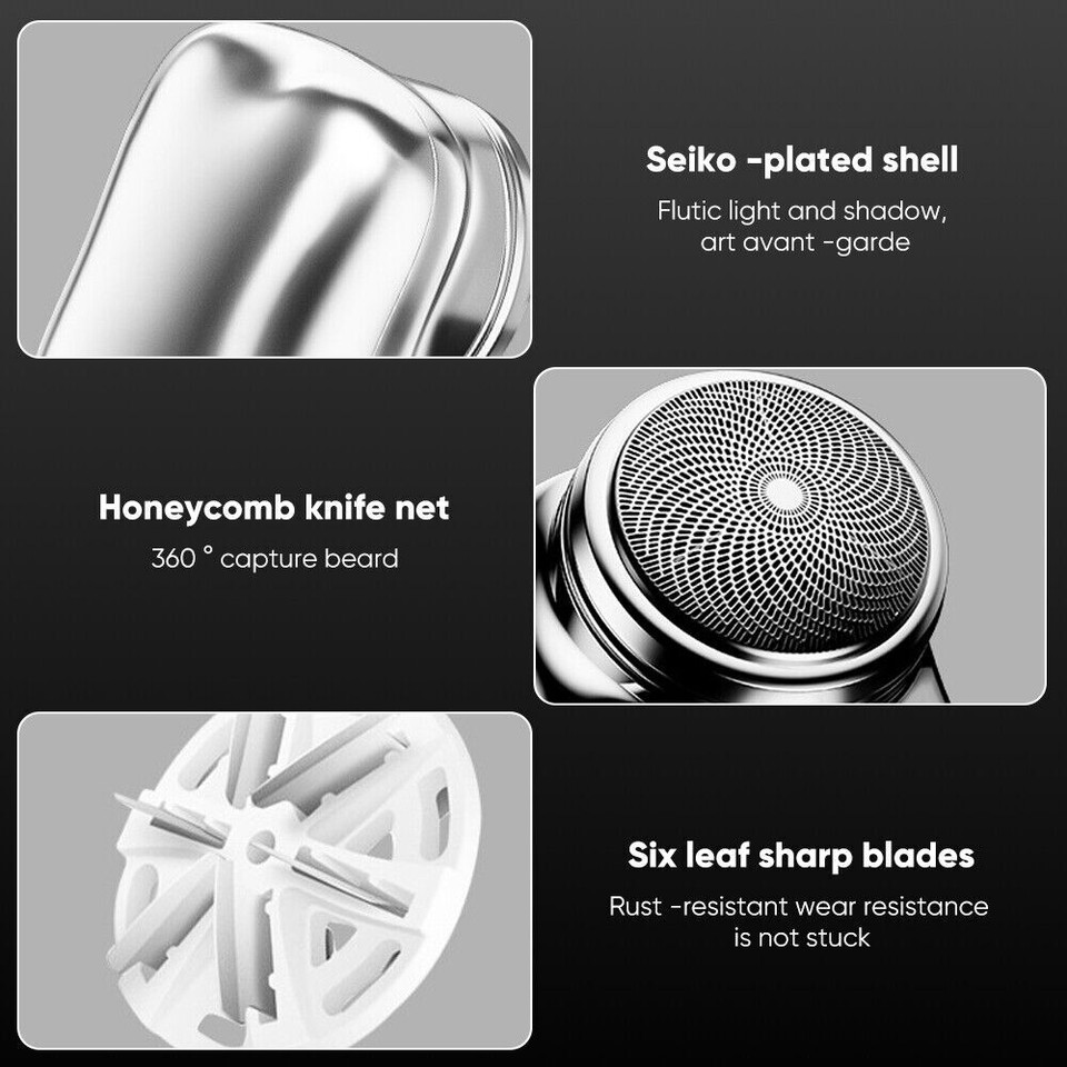 Mini-Shave Portable Electric Razor for Men USB Rechargeable Shaver Home ...