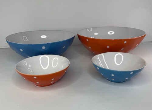 Maxwell & Williams Sprinkle Orange & Blue 2-11" Bowls 2-6” Bowls | eBay
