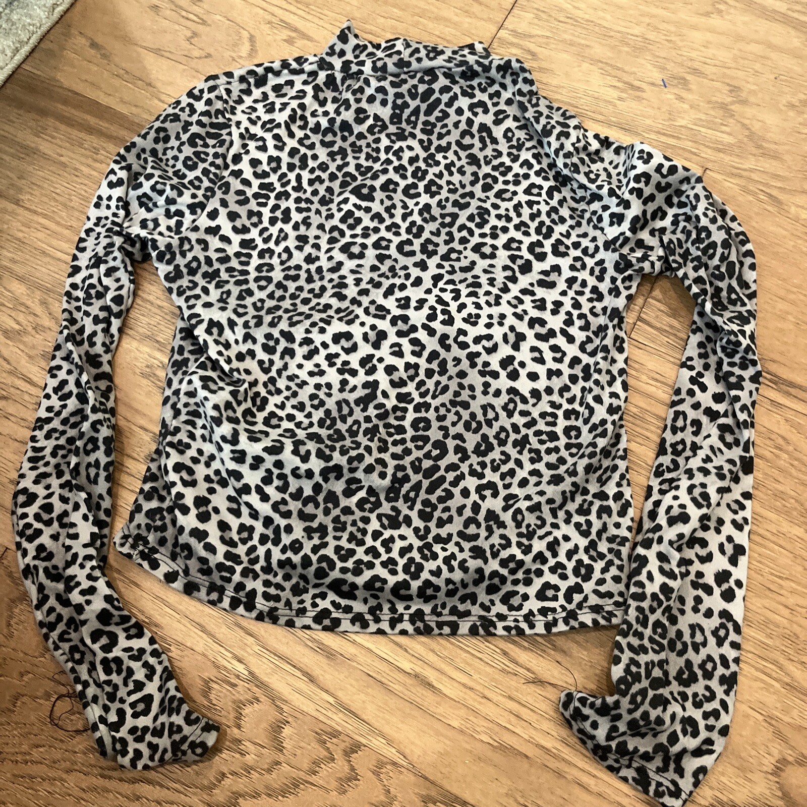 Olivia Rae Cheetah Print Mock Neck Long Sleeve Size S… - Gem