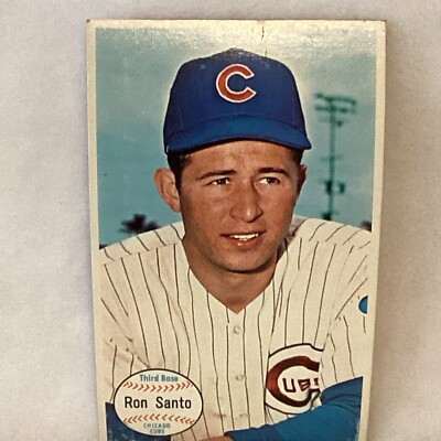 TOPPS 1964 Giant Card #58 Ron Santo Chicago Cubs ‘Santo Leads Cubs In ...