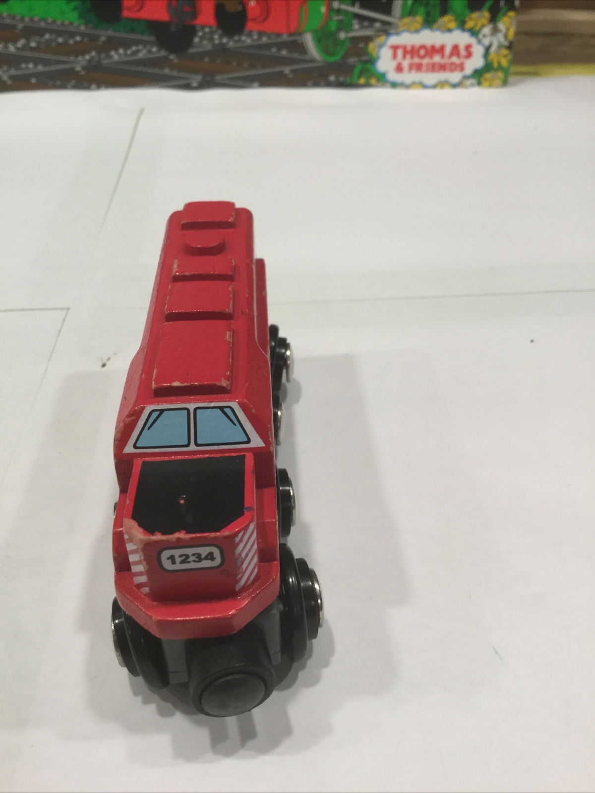 CONSTRUCTION EXPRESS 1234~Wooden Geoffrey Train ENGINE TOY 2003 magnet ...