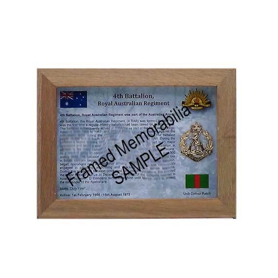 4th Battalion, Royal Australian Regiment (4RAR) 1964-1973 - Framed ...