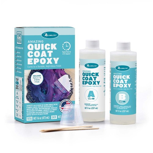 Alumilite Amazing Quick Coat Epoxy Kit - 16 oz Art Epoxy, High Gloss ...