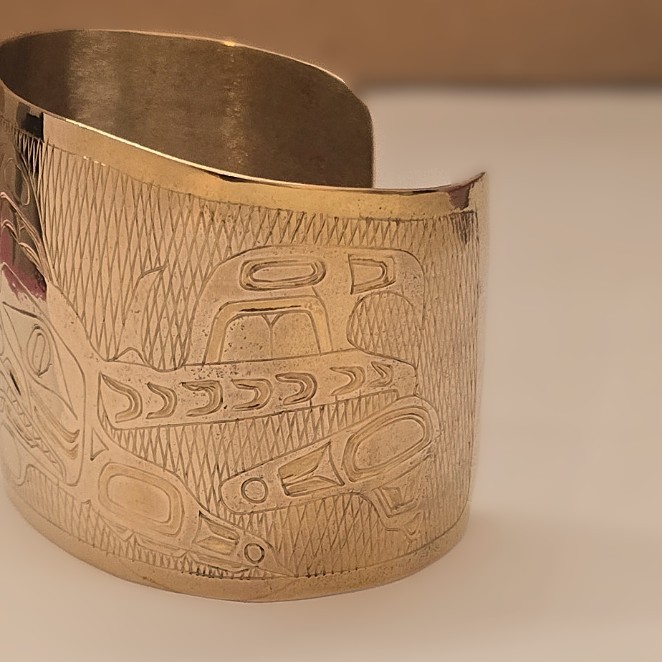 Vintage 1987 10-14kt Gold Cuff Bracelet Tlingit Artist Gene Chilton 2 ...