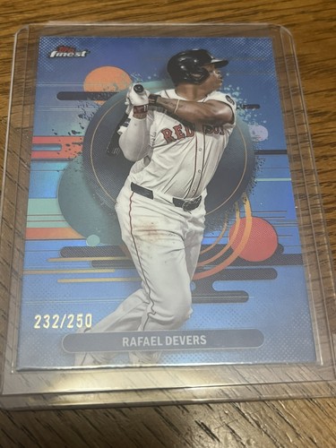 2025 Topps Finest Uncommon Sky Blue Rafael Devers /250 Giants Red Sox ...