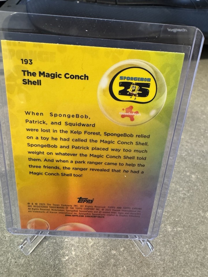 THE MAGIC CONCH SHELL 2025 Topps Chrome Sapphire SpongeBob Green Card ...