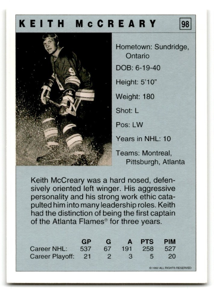 1991-92 Ultimate Original 6 Keith McCreary Montreal Canadiens #98 | eBay