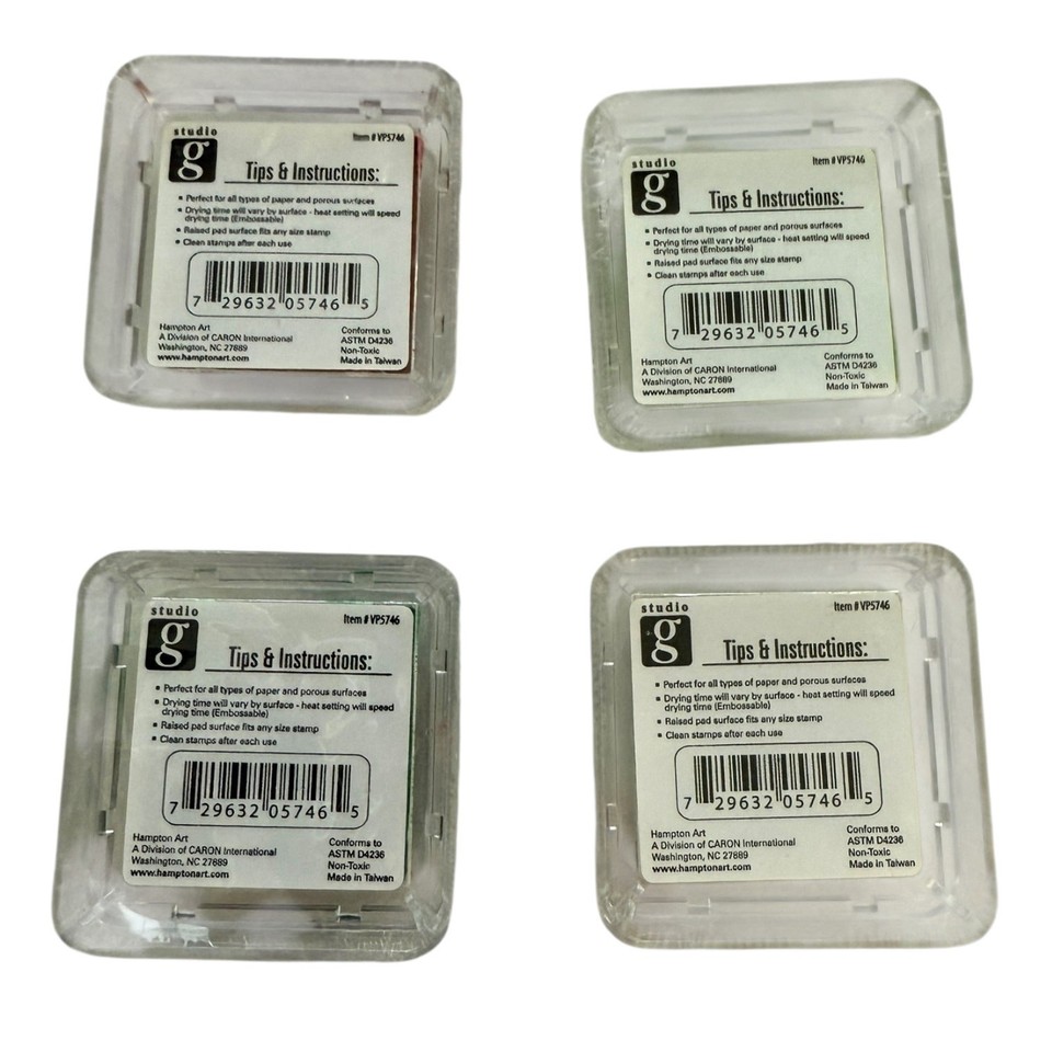 Studio G Set Of 4 Acid Free Pigment Ink Pads Green Silver Brick Red | eBay
