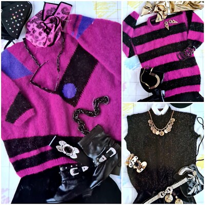 1980s Zigzag Graphics Breton Stripe Vest Fuzzy Lurex Crucci 135 ...