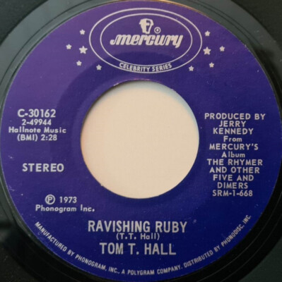 Tom T. Hall - Ravishing Ruby - Mercury - C-30162 - 7", Single ...