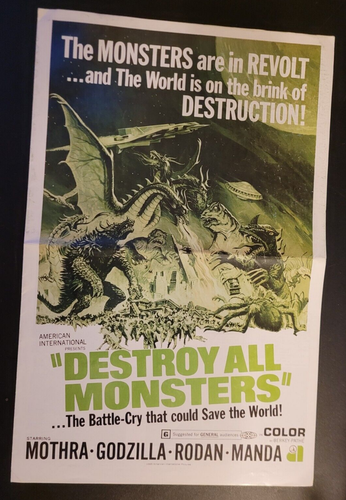 Destroy All Monsters Original Movie Pressbook Godzilla Rodan Mothra ...