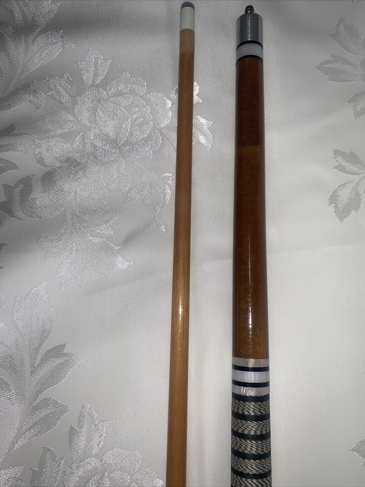 Vintage Mother of Pearl Unmarked Pool Cue 2 Piece Inlays 57 Inch | eBay