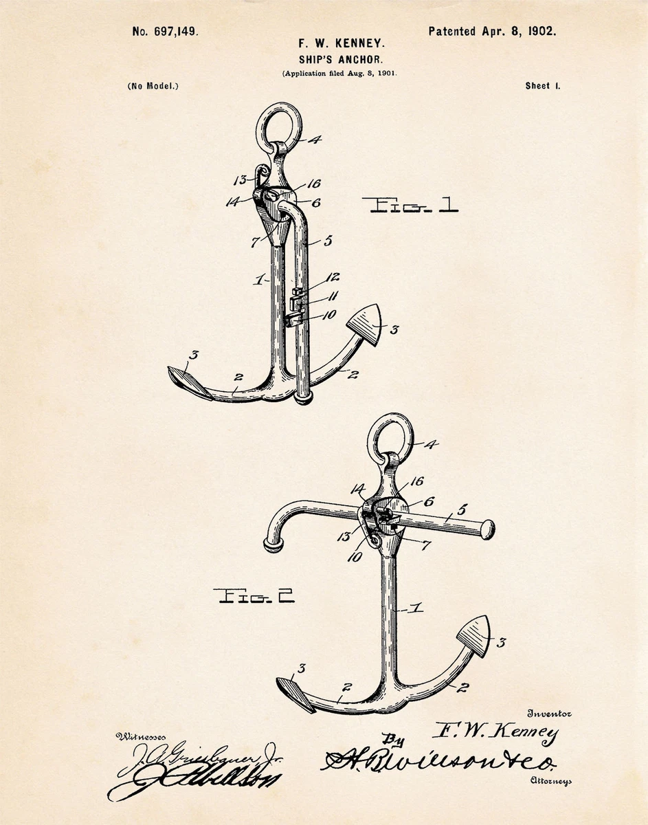 Nautical Anchor Drawing