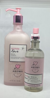 ROSE VANILLA BODY LOTION & MIST GIFT WRAP SET Bath Body Works Aroma ...