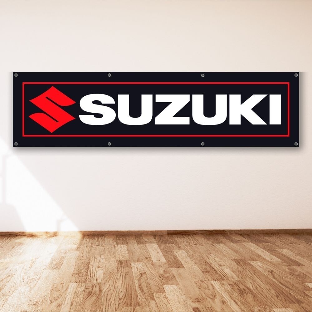 Suzuki Motorcycle 2x8 ft Banner Motocross Bike Racing Show Sign Flag | eBay