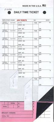 250 Ct. Mechanic's Daily Job & Time Tickets, Flag Sheets, with 10 Peel ...