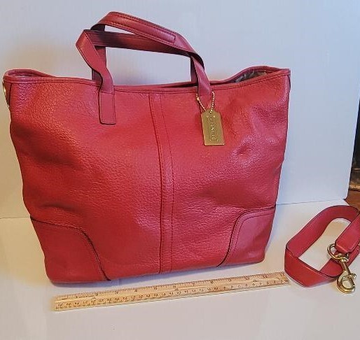 Coach Hadley Luxe Pebble Leather Duffle Large Tote Ha… - Gem